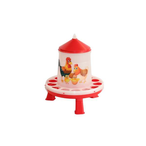 Illustrated Poultry Feeder with Legs | Miller Manufacturing Company