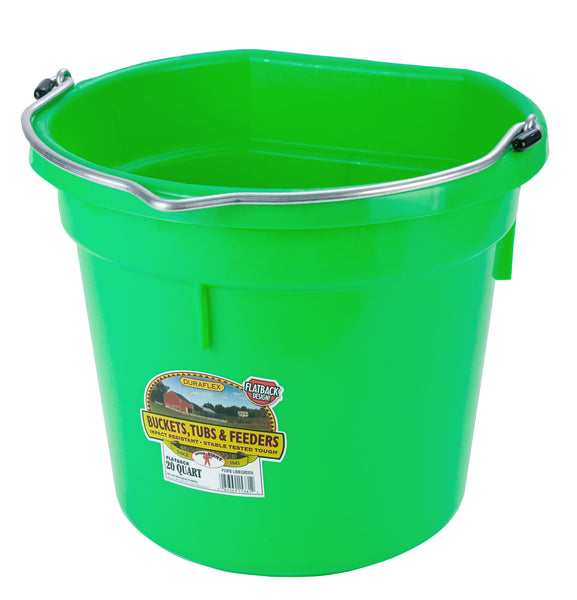 Flat Back Plastic Bucket | Miller Manufacturing Company