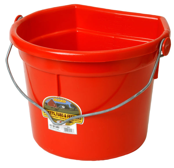 Flat Back Plastic Bucket - Knob Bail | Miller Manufacturing Company